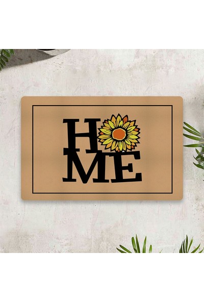 Vagonik Home Papatya Temalı Dijital Baskılı 50 x 70 cm. Dekoratif Çok Amaçlı İç ve Dış Kapı Paspası