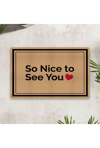 Vagonik So Nice To See You Dijital Baskılı 50 x 70 cm. Dekoratif Çok Amaçlı İç ve Dış Kapı Paspası Vagonik So Nice To See You Dijital Baskılı 50 x 70 cm. Dekoratif Çok Amaçlı İç ve Dış Kapı Paspası
