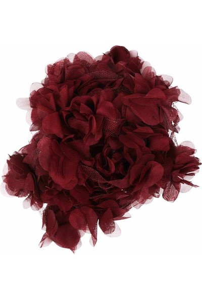 Simisso Lazer Kesim Şerit Çiçek 77 Bordo