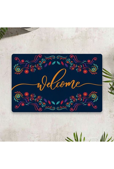 Vagonik Welcome Dijital Baskılı 50 x 70 Cm. Dekoratif Çok Amaçlı Iç ve Dış Kapı Paspası