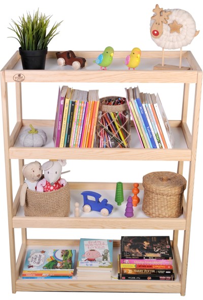 Masal Oyuncak Ahşap Montessori 4 Raflı Çocuk Kitaplığı Masal Oyuncak Ahşap Montessori 4 Raflı Çocuk Kitaplığı