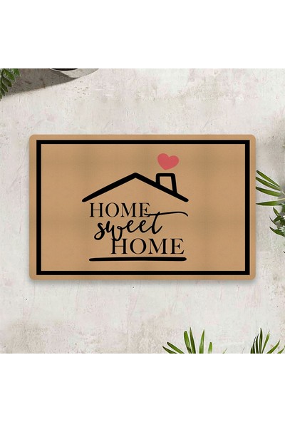 Vagonik Home Sweet Home Dijital Baskılı 50 x 70 Cm. Dekoratif Çok Amaçlı Iç ve Dış Kapı Paspası Vagonik Home Sweet Home Dijital Baskılı 50 x 70 Cm. Dekoratif Çok Amaçlı Iç ve Dış Kapı Paspası