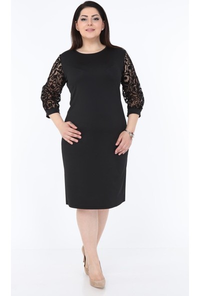 1fazlası Kadın Büyük Beden Siyah Türk Motifi Flok Baskılı Fakir Kol Abiye Elbise 1fazlası Kadın Büyük Beden Siyah Türk Motifi Flok Baskılı Fakir Kol Abiye Elbise