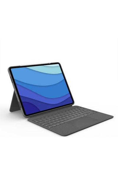 Logitech Combo Touch iPad Pro 12.9 inç 5. Nesil ile Uyumlu Çok Yönlü Klavyeli Kılıf - Gri
