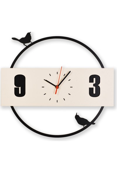 Design Marvel Kuş Temalı Ahşap Duvar Saati