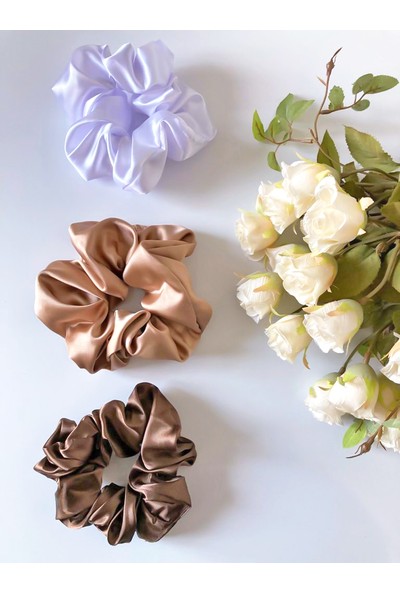 ShowyModa 3'lü Saten Saç Lastik Toka Seti ShowyModa 3'lü Saten Saç Lastik Toka Seti