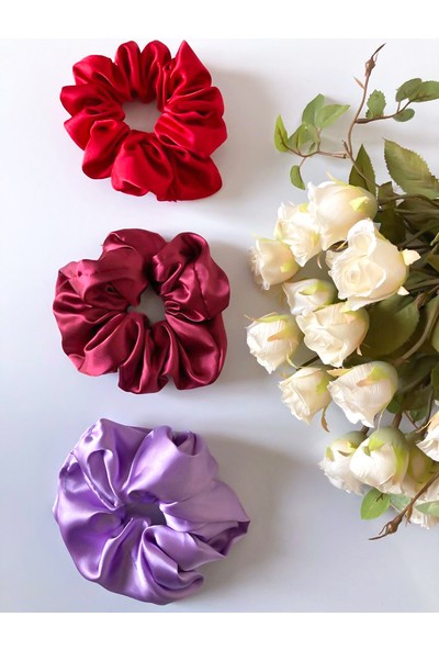 ShowyModa 3'lü Saten Saç Lastik Toka Seti ShowyModa 3'lü Saten Saç Lastik Toka Seti