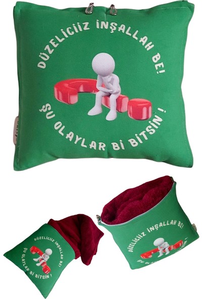 Düzeleceğiz Inşallah Be Baskılı Wellsoft Diz Battaniyeli Opsiyonel Yastık Şal Düzeleceğiz Inşallah Be Baskılı Wellsoft Diz Battaniyeli Opsiyonel Yastık Şal