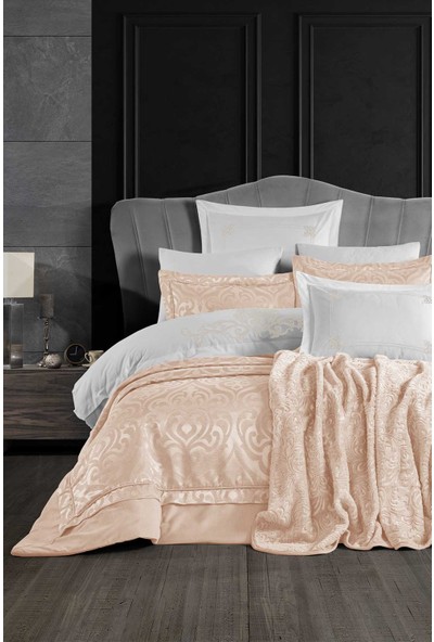 Elart Elart çeyiz Paketi 10 Parça (Yatak Örtüsü+Nevresim Takımı+Battaniye) Adriana Cappuccino