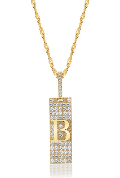 Takı925 925 Ayar Zirkon Taşlı Altın Kaplama Kadın Gümüş Kolye