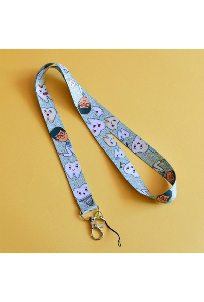 Erkek Diş Hekimi Desenli Yaka Kartı - Boyun Askı Ipi Erkek Diş Hekimi Desenli Yaka Kartı - Boyun Askı Ipi