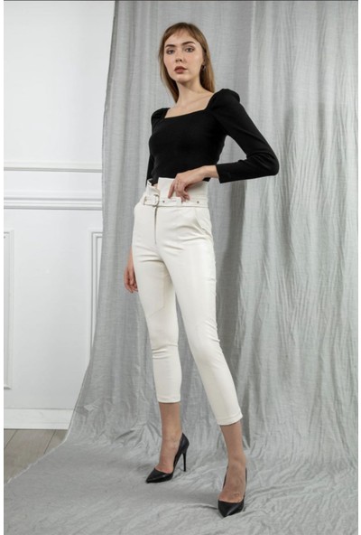 Dimalis Kemer Detaylı Asimetrik Kesim Parlak Kumaş Pantolon Dimalis Kemer Detaylı Asimetrik Kesim Parlak Kumaş Pantolon