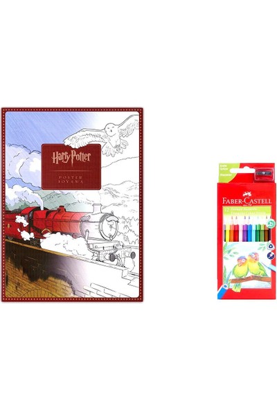 Harry Potter Poster Boyama Seti ve Faber-Castell Üçgen Kuru Boya Kalemi 12'li + Kalemtıraş Harry Potter Poster Boyama Seti ve Faber-Castell Üçgen Kuru Boya Kalemi 12'li + Kalemtıraş
