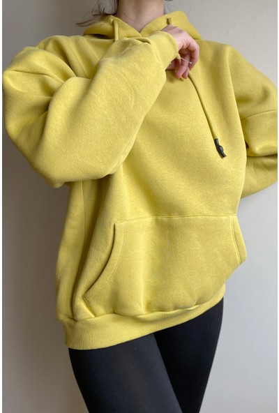 Belsima Butik Açık Yeşil Kapüşonlu Oversize Sweatshirt