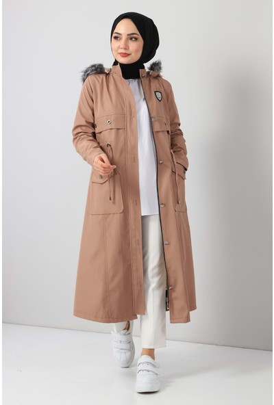 Moda Mihram Kuşgözü Detaylı Mont Vizon Moda Mihram Kuşgözü Detaylı Mont Vizon