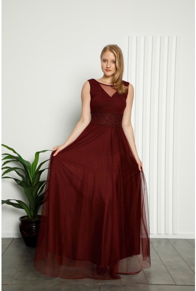 Jomoti Kalın Askılı Tüllü Abiye Jomoti Kalın Askılı Tüllü Abiye