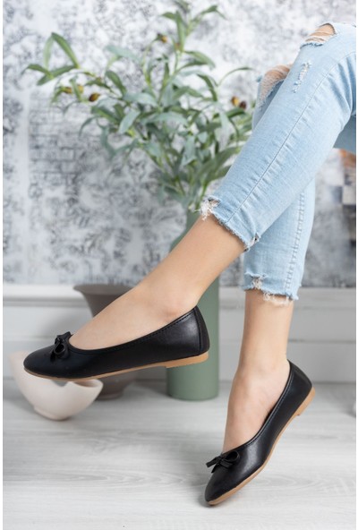 Jomoti Yuvarlak Kalıp Siyah Cilt Babet