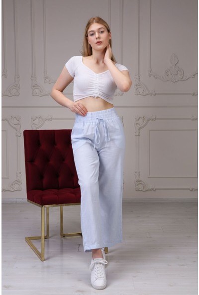 Jomoti Çizgili Kadın Pantolon