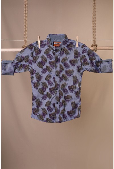 Jomoti Yaprak Desenli Kol Katlamalı Erkek Çocuk Gömlek Jomoti Yaprak Desenli Kol Katlamalı Erkek Çocuk Gömlek