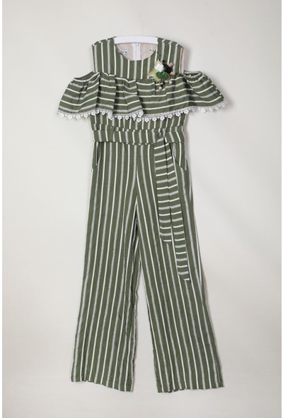 Jomoti Dantel Detaylı Omuz Pencereli Tulum Jomoti Dantel Detaylı Omuz Pencereli Tulum