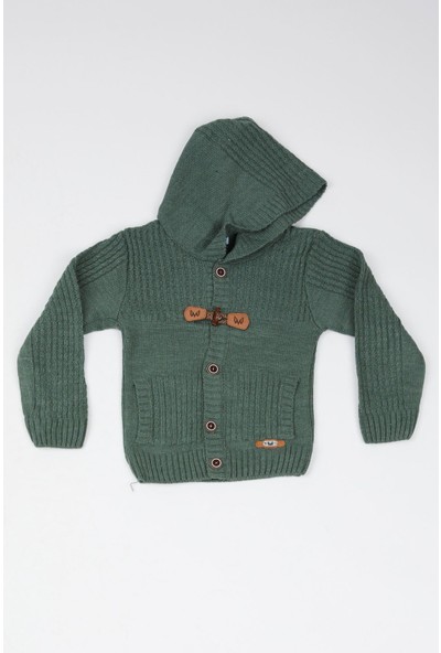 Jomoti Kapşonlu Düğmeli Hırka