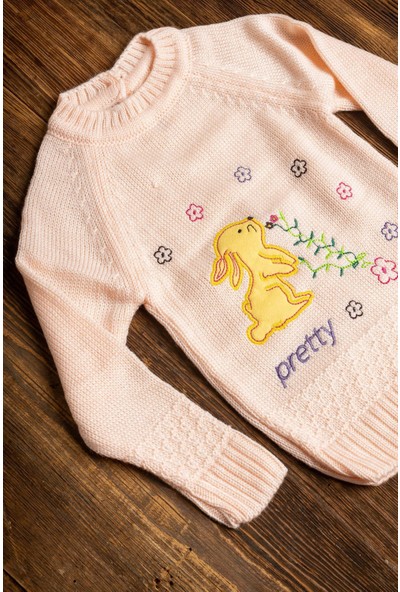 Jomoti Baskılı Kız Çocuk Triko Kazak Jomoti Baskılı Kız Çocuk Triko Kazak