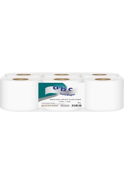 Abc Soft 4 kg Büyük Içten Çekmeli Cimri Rulo Tuvalet Kağıdı 6 Rulo Abc Soft 4 kg Büyük Içten Çekmeli Cimri Rulo Tuvalet Kağıdı 6 Rulo