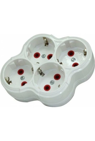 Tazador Dörtlü Topraklı Fişli Priz