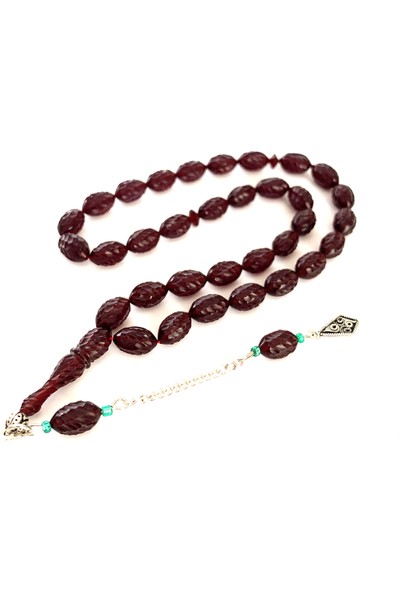 Kehribarkolik Kalem Işçilikli Ateş Kehribar Tesbih Kehribarkolik Kalem Işçilikli Ateş Kehribar Tesbih