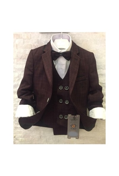 Hayta Erkek Çocuk-Ceket-Yelek Gömlek-Pantolon-Papyon'lu Takım Elbise (6-10) Yaş Arası Hayta Erkek Çocuk-Ceket-Yelek Gömlek-Pantolon-Papyon'lu Takım Elbise (6-10) Yaş Arası