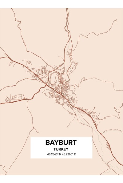 Bayburt Harita Poster Çerçevesiz