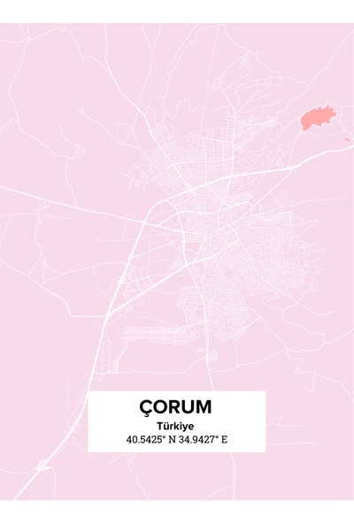 Çorum Harita Poster Çerçevesiz