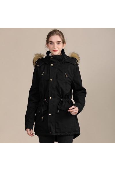 Luolaifushi Parka Slim Fit Trend Kadın Ceket (Yurt Dışından)