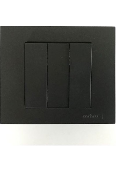 Ovivo Siyah 3 Lü Anahtar 12 Adet (Çerçeve Dahil) Ovivo Siyah 3 Lü Anahtar 12 Adet (Çerçeve Dahil)