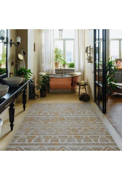 Sertex Home Ekru Zemin Etnik Desenli Renkli Kilim Sertex Home Ekru Zemin Etnik Desenli Renkli Kilim