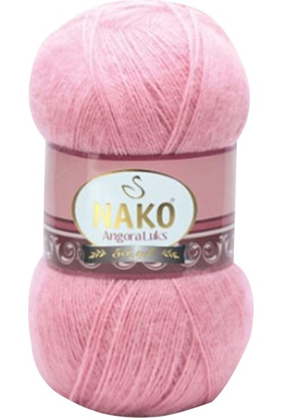 Nako Angora Lüks El Örgü Ipi Gül Kurusu 10325