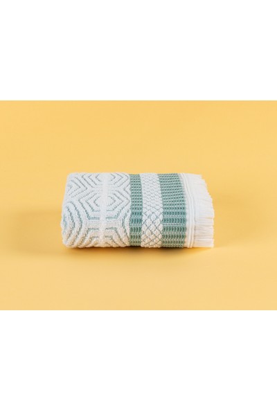 Madame Coco Madelyn Jakarlı Yüz Havlusu - Mint Yeşili - 50 x 70 cm.