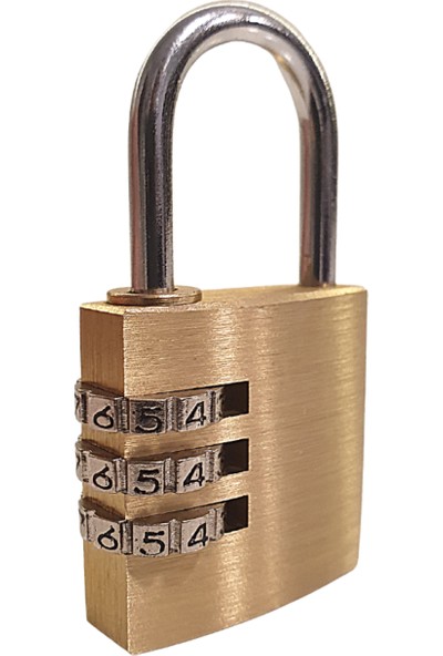 Yuma Şifreli Asma Kilit-3 HANELI-PIRINÇ-30MM Yuma Şifreli Asma Kilit-3 HANELI-PIRINÇ-30MM