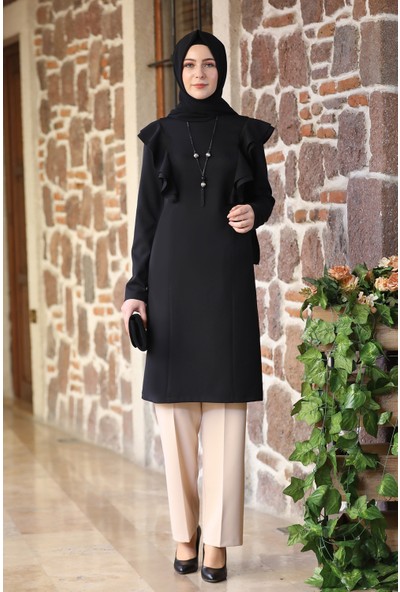 Elben Kadın Tesettür Larisa Tunik & Pantolon Ikili Takım - Siyah Elben Kadın Tesettür Larisa Tunik & Pantolon Ikili Takım - Siyah