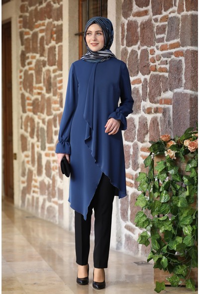 Elben Kadın Tesettür Nisa Tunik & Pantolon Ikili Takım - Indigo Elben Kadın Tesettür Nisa Tunik & Pantolon Ikili Takım - Indigo