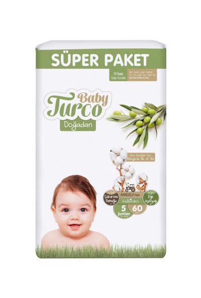 Baby Turco Doğa Spr 3lü Jumbo Junıor 5 Numara 60 Adet Baby Turco Doğa Spr 3lü Jumbo Junıor 5 Numara 60 Adet