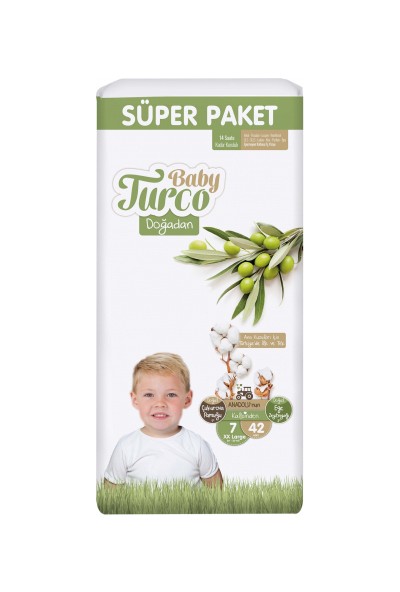 Baby Turco Doğa Spr 3lü Jumbo Xxl 7 Numara 42 Adet Baby Turco Doğa Spr 3lü Jumbo Xxl 7 Numara 42 Adet