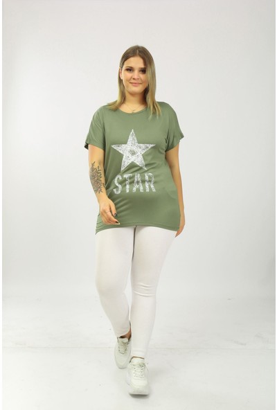 Jomoti Yıldız Baskılı Kadın T-Shirt