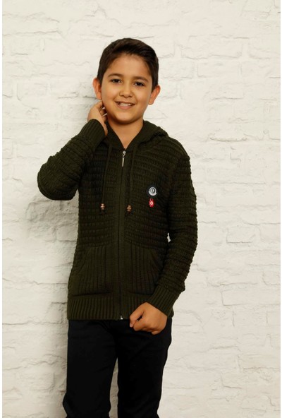 Jomoti Fermuarlı Önü Armalı Triko Hırka Jomoti Fermuarlı Önü Armalı Triko Hırka