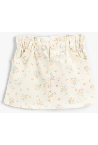 Koton Kız Bebek Çiçek Desenli Etek Pamuklu