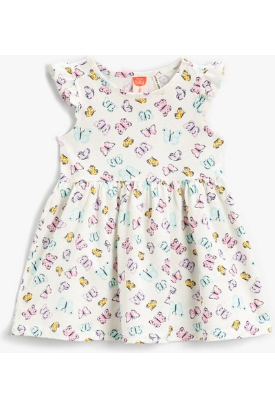 Koton Kelebek Baskılı Elbise Pamuklu Koton Kelebek Baskılı Elbise Pamuklu