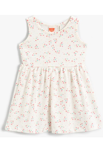 Koton Çiçek Desenli Kolsuz Elbise Pamuklu