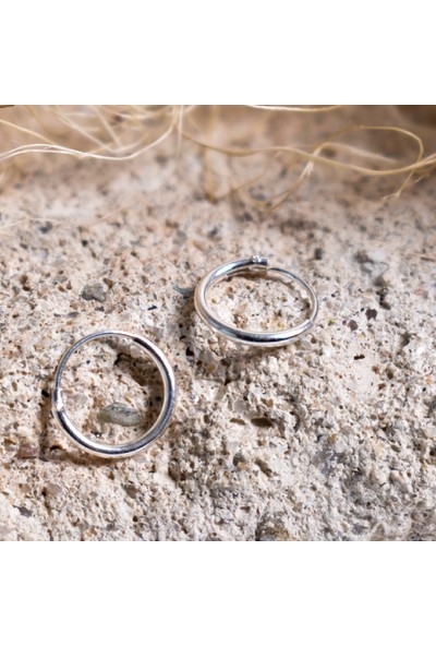 Feniks Silver 925 Ayar Gümüş Günlük Halka Küpe