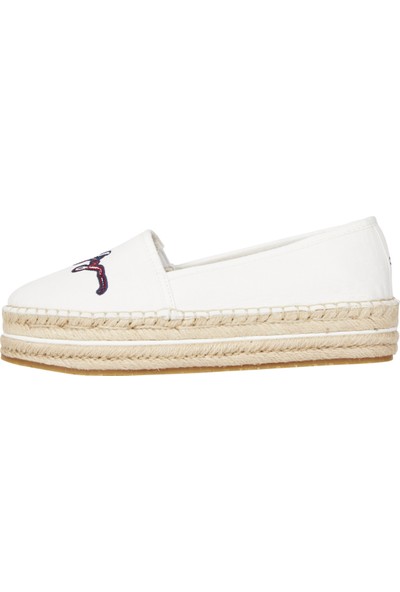 Tommy Hilfiger FW0FW06483YBL Tekstil Beyaz Kadın Espadril