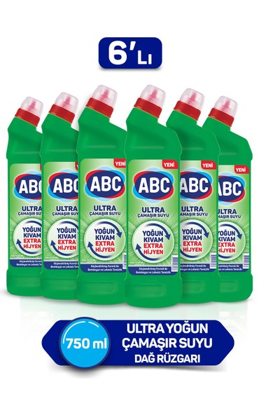 Abc Ultra Çamaşır Suyu 810G Dağ Rüzgarı 6'lı Paket Abc Ultra Çamaşır Suyu 810G Dağ Rüzgarı 6'lı Paket